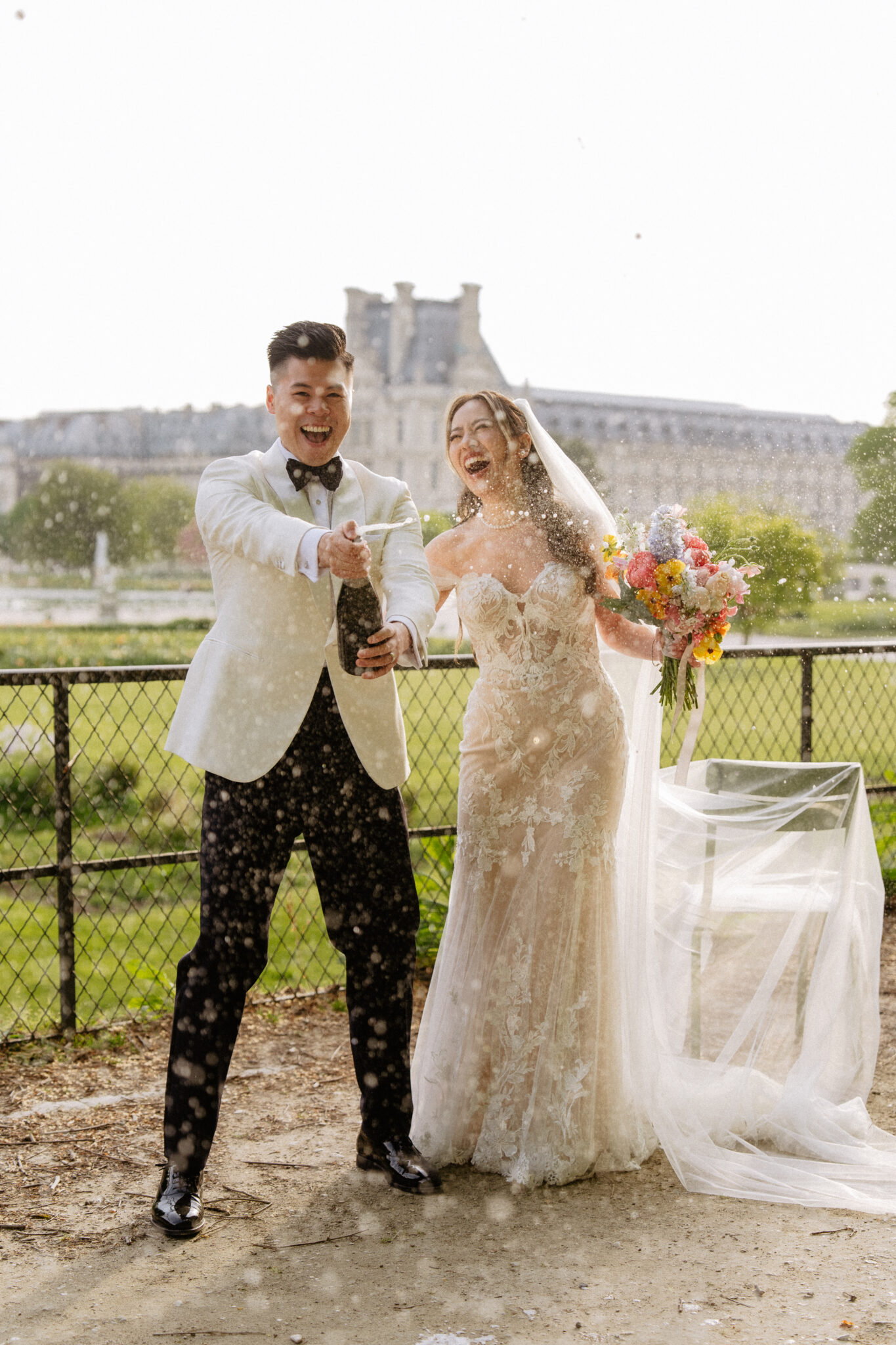 Spring Paris Elopement with a Modern Twist and Traditional Qi Pao