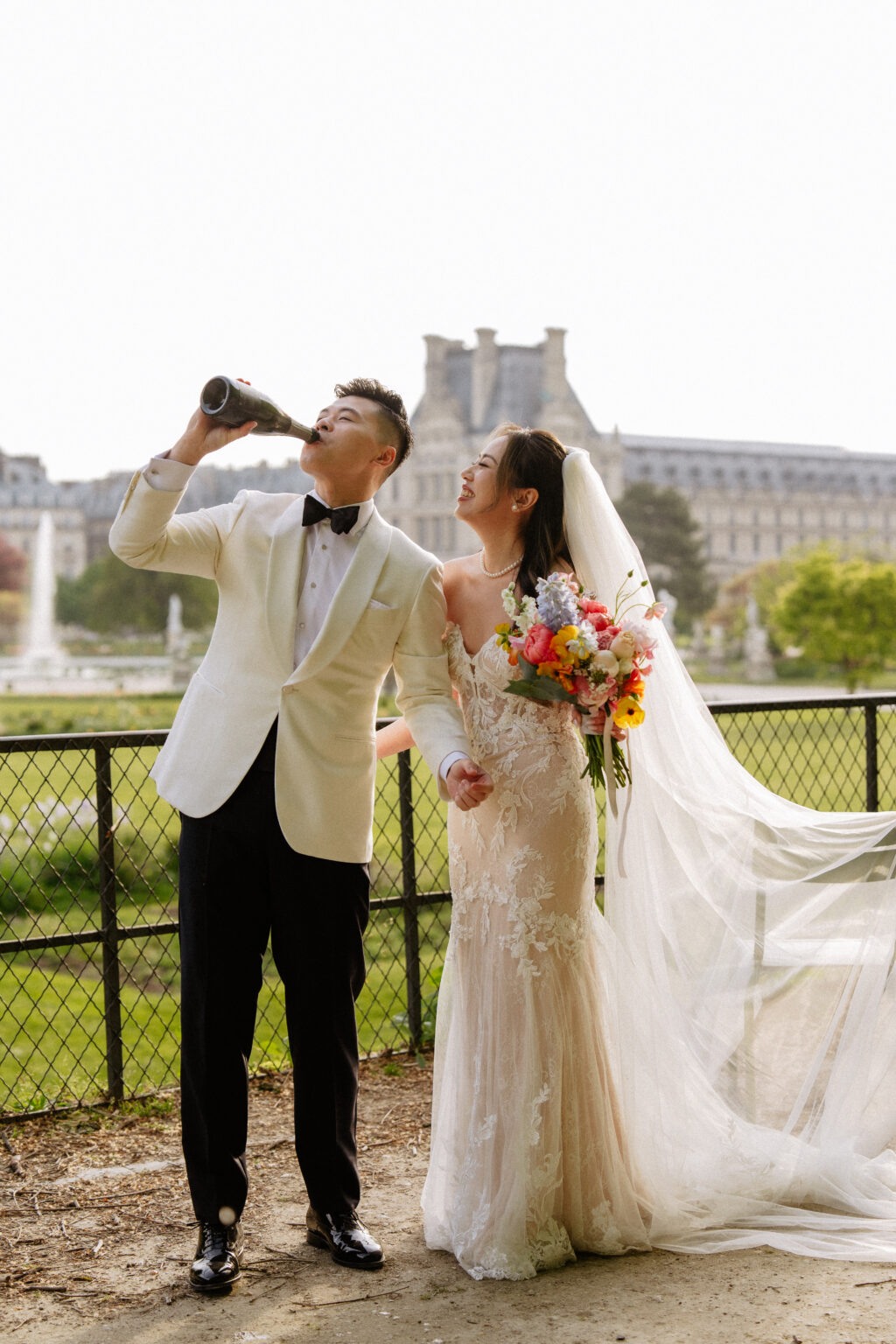 Spring Paris Elopement with a Modern Twist and Traditional Qi Pao